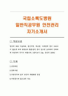 국립소록도병원 일반직공무원 안전관리 자기소개서-1페이지