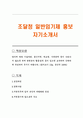 조달청 일반임기제 홍보 자기소개서-1페이지