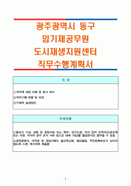 광주광역시 동구 임기제공무원 도시재생지원센터 직무수행계획서-1페이지