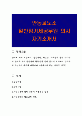 안동교도소 일반임기제공무원 의사 자기소개서-1페이지