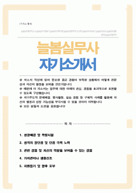 늘봄실무사 채용 자기소개서-1페이지