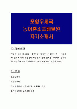 포항우체국 농어촌소포배달원 자기소개서-1페이지