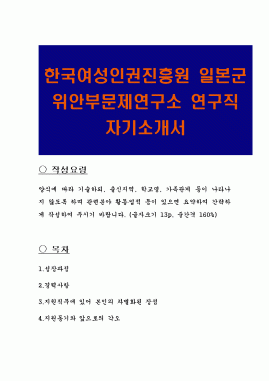 한국여성인권진흥원 일본군 위안부문제연구소 연구직 자기소개서-1페이지