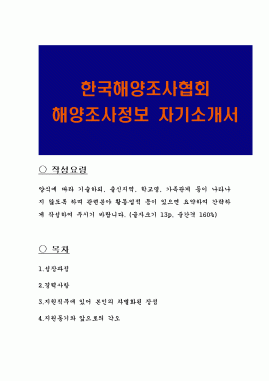 한국해양조사협회 해양조사정보 자기소개서-1페이지