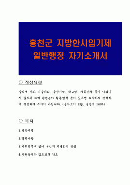 홍천군 지방한시임기제 일반행정 자기소개서-1페이지