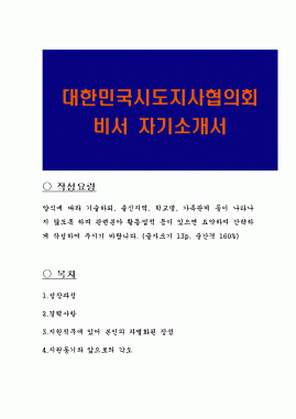 대한민국시도지사협의회 비서 자기소개서-1페이지