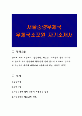 서울중량우체국 우체국소포원 자기소개서-1페이지