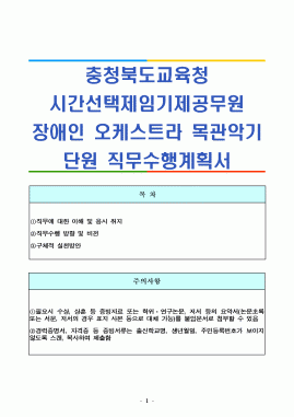 충청북도교육청 시간선택제임기제공무원 장애인 오케스트라 목관악기 단원 직무수행계획서-1페이지