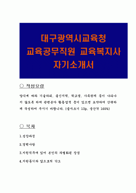 대구광역시교육청 교육공무직원 교육복지사 자기소개서-1페이지