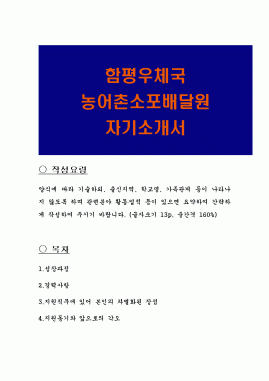 함평우체국 농어촌소포배달원 자기소개서-1페이지