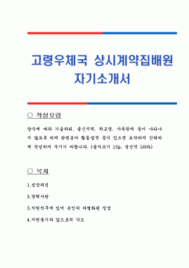 고령우체국 상시계약집배원 자기소개서-1페이지