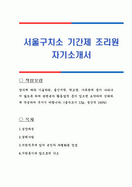 서울구치소 기간제 조리원 자기소개서-1페이지