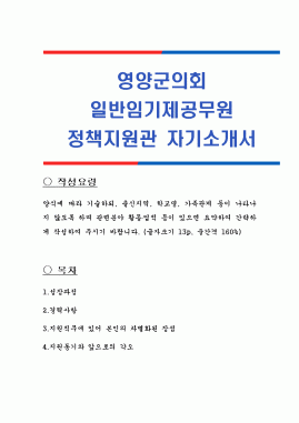 영양군의회 일반임기제공무원 정책지원관 자기소개서-1페이지