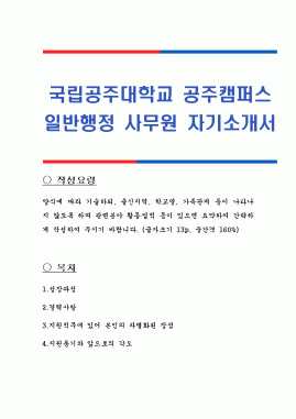 국립공주대학교 공주캠퍼스 일반행정 사무원 자기소개서-1페이지