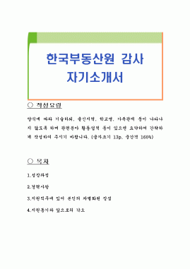 한국부동산원 감사 자기소개서-1페이지