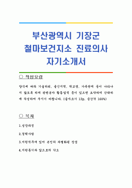 부산광역시 기장군 철마보건지소 진료의사 자기소개서-1페이지