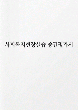 사회복지현장실습 중간평가서] 지역아동센터 사회복지현장실습 중간평가서 (사회복지현장 실습 중간평가서)-1페이지