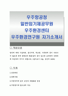 우주항공청 일반임기제공무원 우주환경센터 우주환경연구원 자기소개서-1페이지