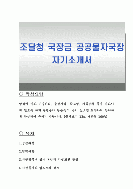 조달청 국장급 공공물자국장 자기소개서-1페이지