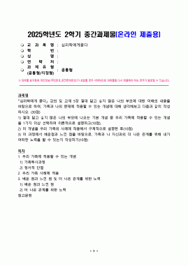 [심리학에게묻다] 강의 및 교재 5장 절대 닮고 싶지 않은 나의 부모에 대한 이해의 내용을 바탕으로 하여 가족과 나의 문제에 적용할 수 있는 개념에 대해 생각해보고 다음과 같이 작성하시오-1페이지