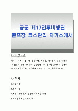공군 제17전투비행단 골프장 코스관리 자기소개서-1페이지