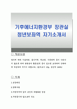 기후에너지환경부 장관실 청년보좌역 자기소개서-1페이지