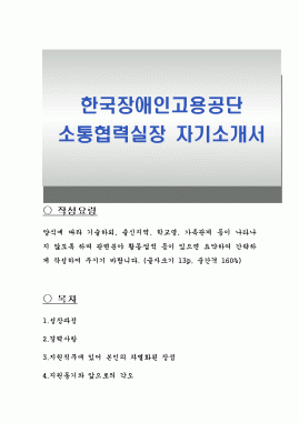 한국장애인고용공단 소통협력실장 자기소개서-1페이지
