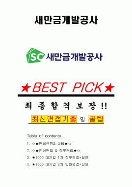 새만금개발공사 면접기출 꿀팁 1000대기업 1차 직무면접 2차 임원면접 답안-1페이지