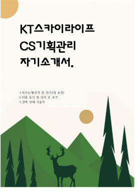 KT스카이라이프 CS기획관리 자기소개서-1페이지