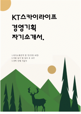 KT스카이라이프 경영기획 자기소개서-1페이지