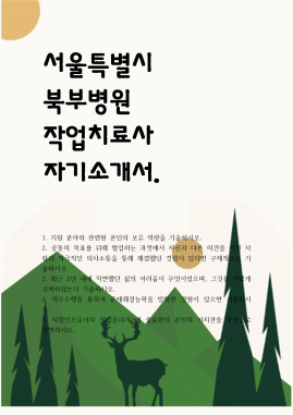 서울특별시 북부병원 작업치료사 자기소개서-1페이지