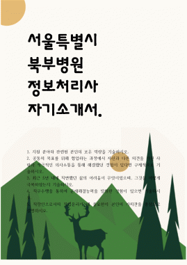 서울특별시 북부병원 정보처리사 자기소개서-1페이지