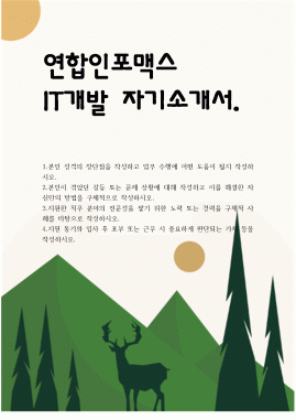 연합인포맥스 IT개발 자기소개서-1페이지