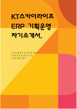 KT스카이라이프 ERP 기획운영 자기소개서-1페이지