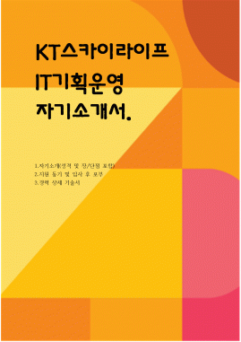 KT스카이라이프 IT기획운영 자기소개서-1페이지