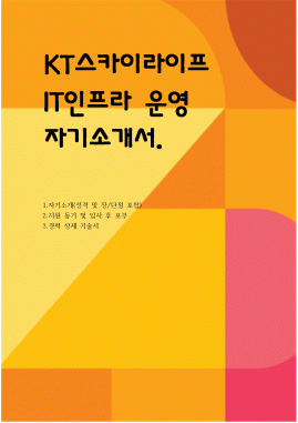 KT스카이라이프 IT인프라 운영 자기소개서-1페이지