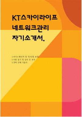 KT스카이라이프 네트워크관리 자기소개서-1페이지