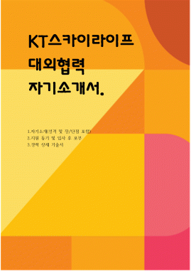KT스카이라이프 대외협력 자기소개서-1페이지