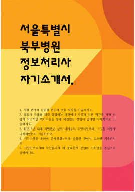 서울특별시 북부병원 정보처리사 자기소개서-1페이지