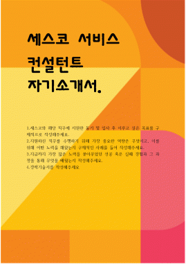 세스코 서비스 컨설턴트 자기소개서-1페이지