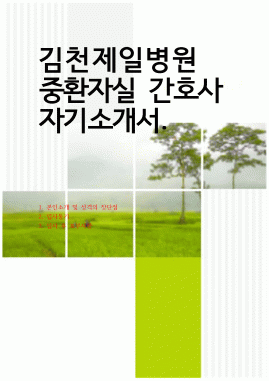 김천제일병원 중환자실 간호사 자기소개서-1페이지