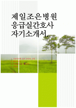 제일조은병원 응급실간호사 자기소개서-1페이지