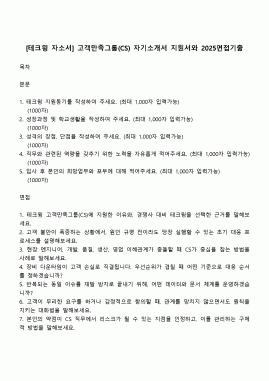 [테크윙 자소서] 고객만족그룹(CS) 자기소개서 지원서와 2025면접기출-1페이지
