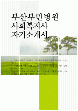 부산부민병원 사회복지사 자기소개서-1페이지