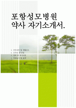 포항성모병원 약사 자기소개서-1페이지