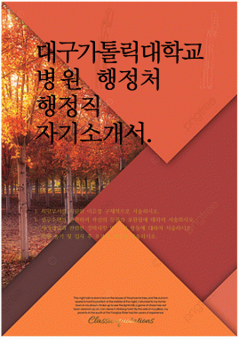 대구가톨릭대학교병원 행정처 행정직 자기소개서-1페이지