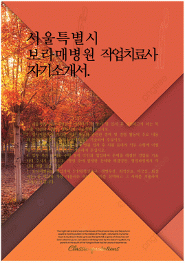 서울특별시 보라매병원 작업치료사 자기소개서-1페이지
