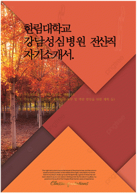 한림대학교 강남성심병원 전산직 자기소개서-1페이지