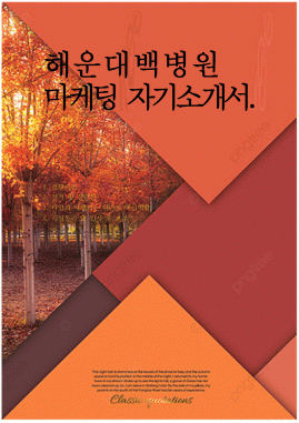 해운대백병원 마케팅 자기소개서-1페이지