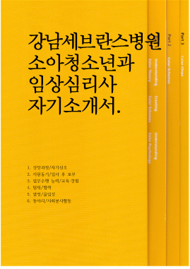 강남세브란스병원 소아청소년과 임상심리사 자기소개서-1페이지